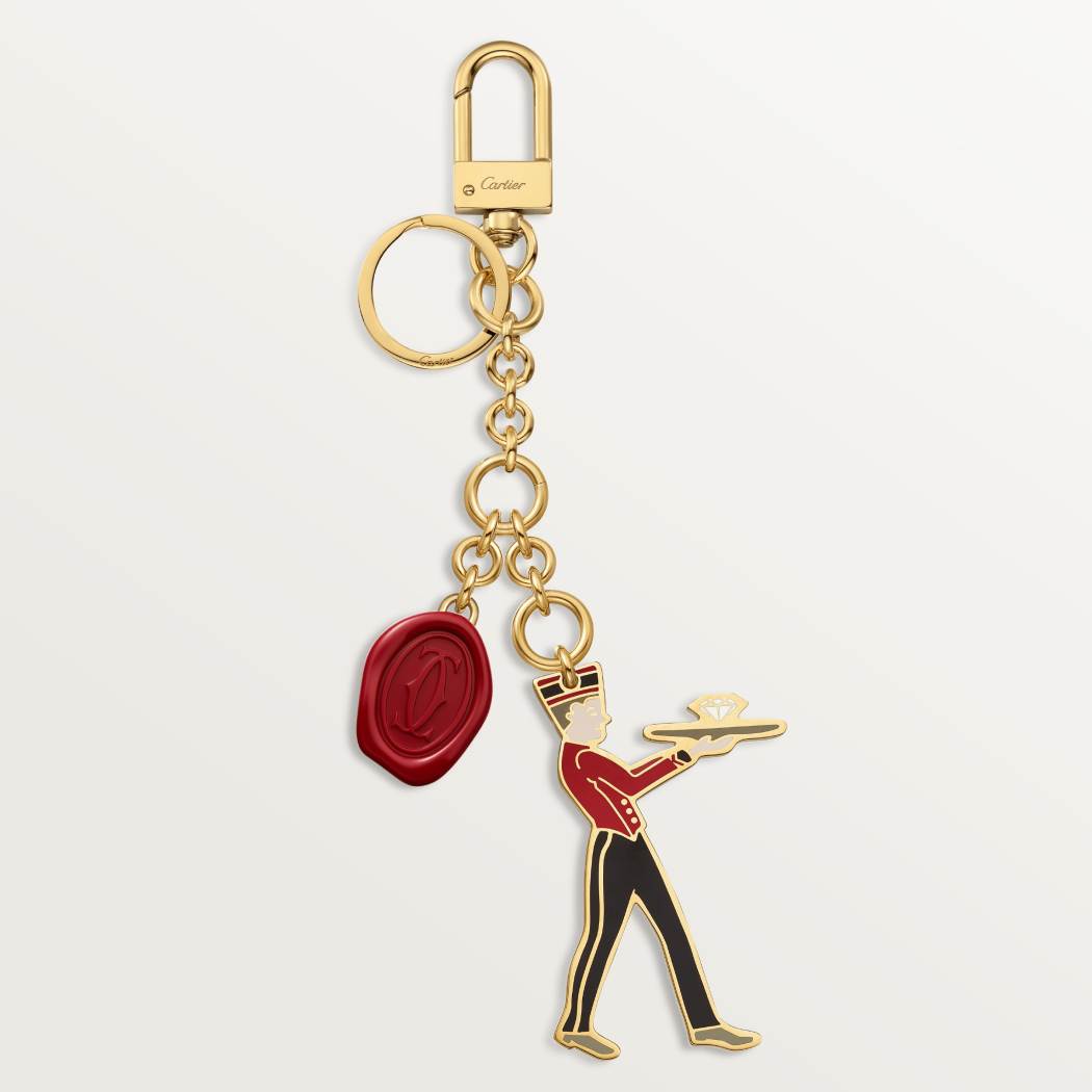 OG000677 - Diabolo de Cartier门童Cartier Boy和封蜡章钥匙圈 - 漆面金属，树脂，镀金饰面 - 卡地亚