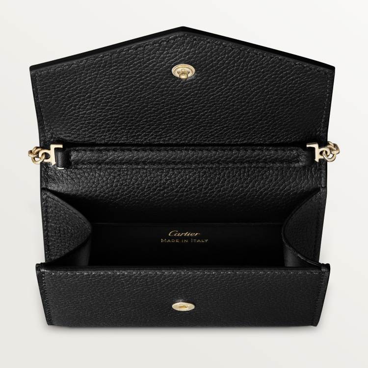 L3002068 - Mini sac chaine portefeuille Panthère de Cartier - 黑色粒纹小牛皮 - 卡地亚
