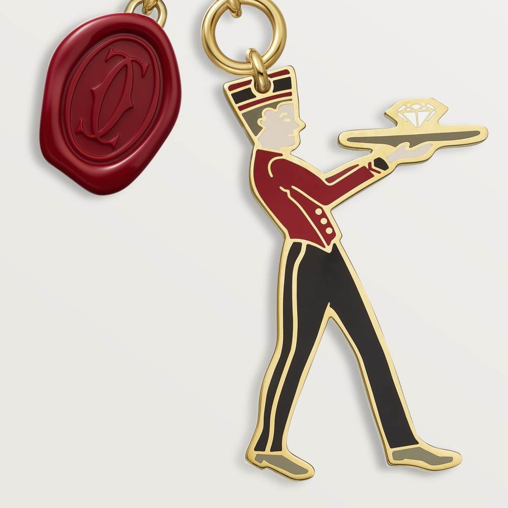 OG000677 - Diabolo de Cartier门童Cartier Boy和封蜡章钥匙圈 - 漆面金属，树脂，镀金饰面 - 卡地亚